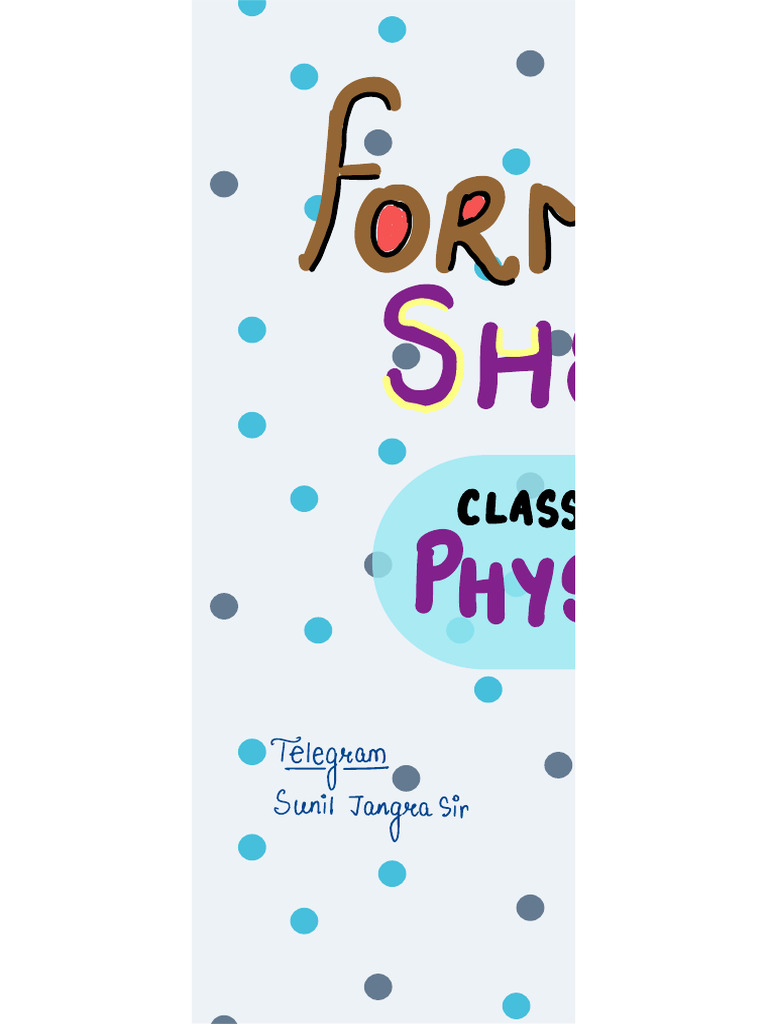 Formula Sheet Class 12 | PDF | Capacitance | Capacitor