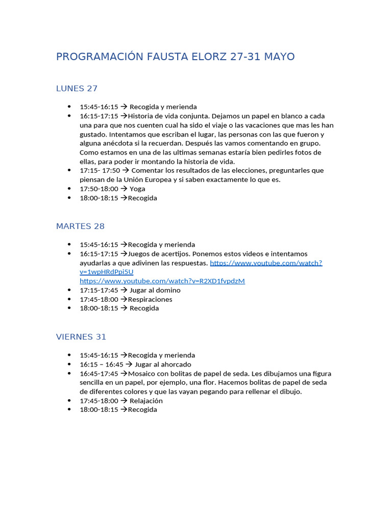 Programación Fausta Elorz 27 | PDF