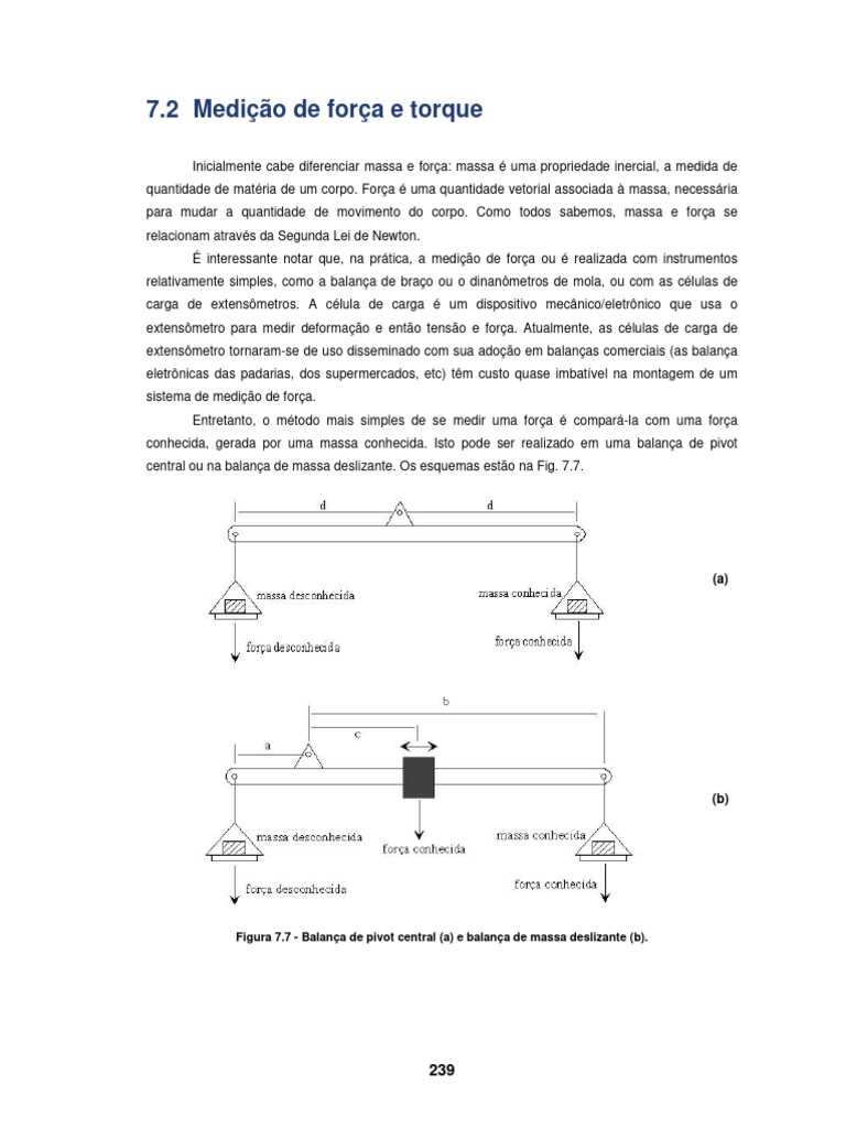 Medição de Força e Torque: Métodos e Dispositivos | PDF | Massa | Força