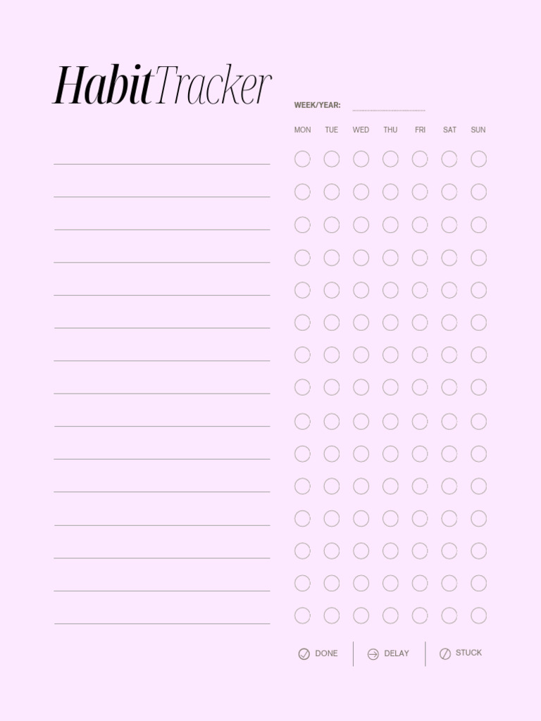 Habit Tracker Checklist Spiral Notebook | PDF
