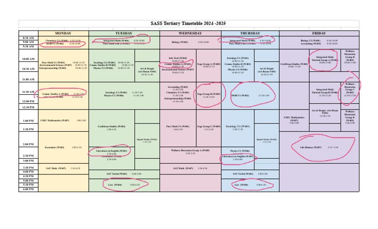 Tertiary Timetable 2024-25 | PDF | Science | Mathematics