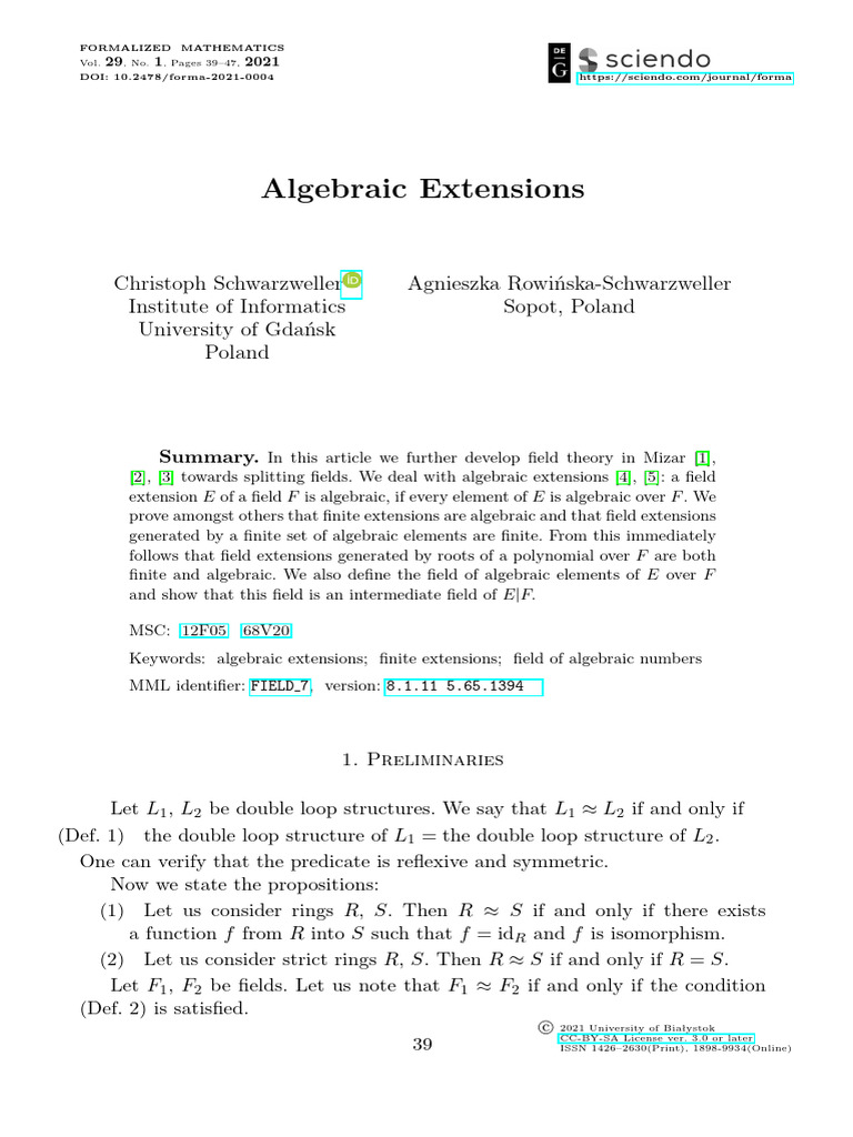 Algebraic Extensions | PDF | Field (Mathematics) | Basis (Linear Algebra)