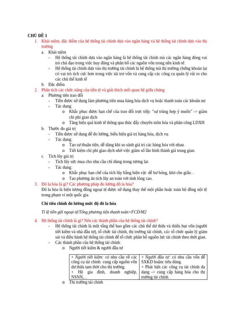 Đề cương TCTT | PDF