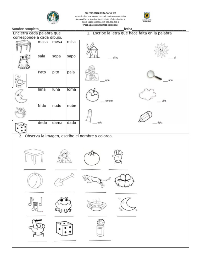 EVALUACION ESPAÑOL Conciencia Fonológica | PDF