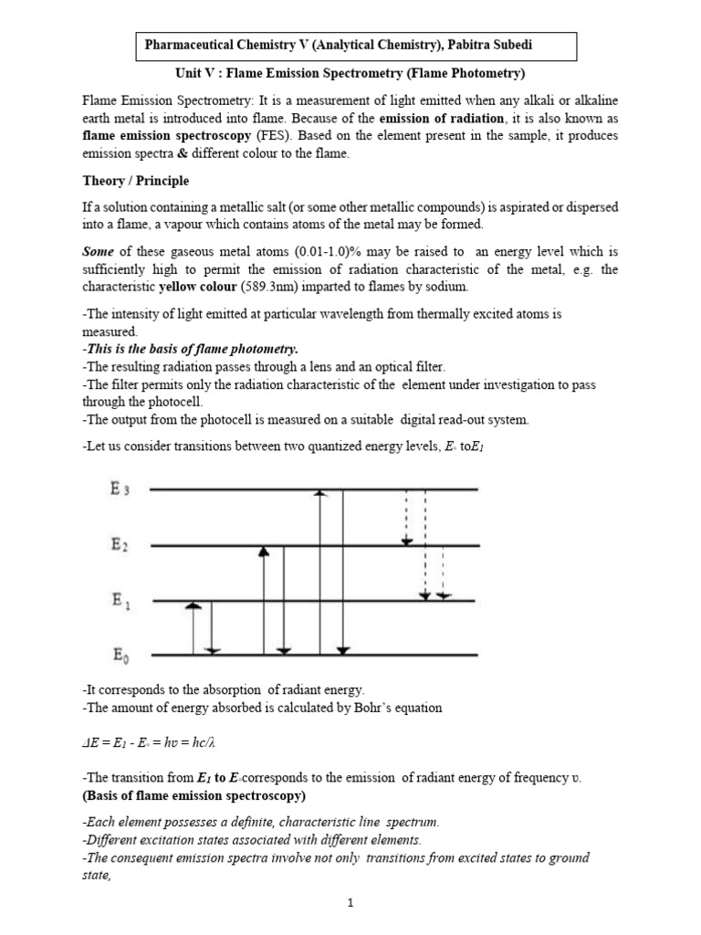 Flame Photometry for Chemists | PDF | Emission Spectrum | Spectroscopy