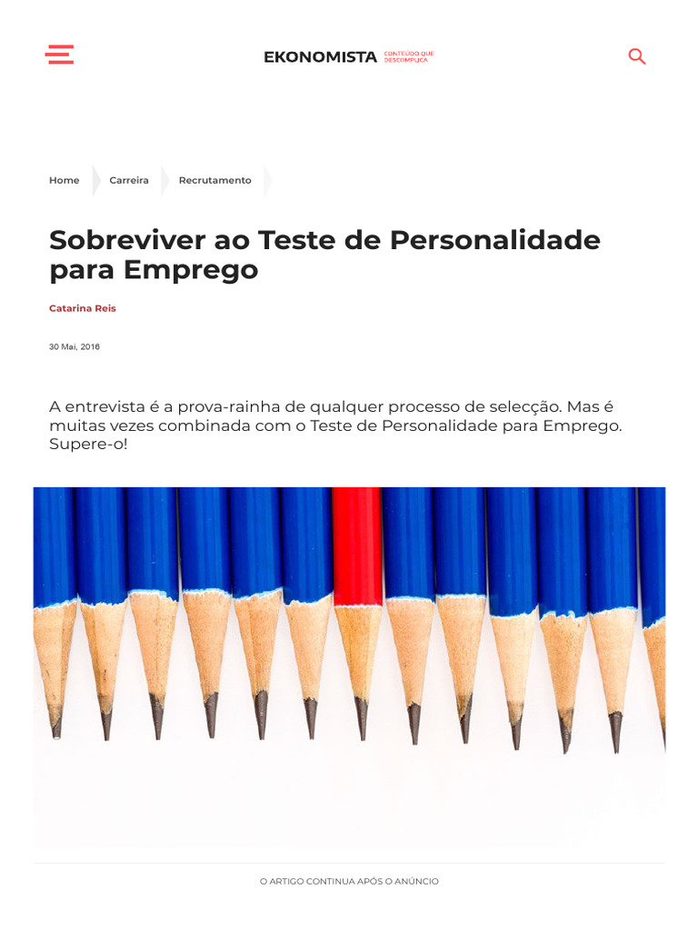 Dicas para Teste de Personalidade no Emprego | PDF | Recrutamento