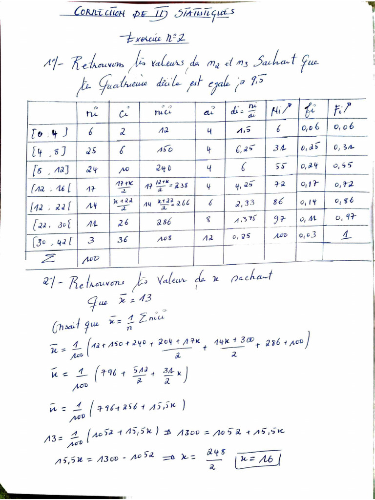 correction stat TD | PDF