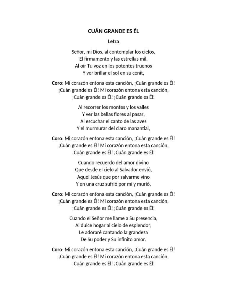 Himno: ¡Cuán Grande es Él! | PDF