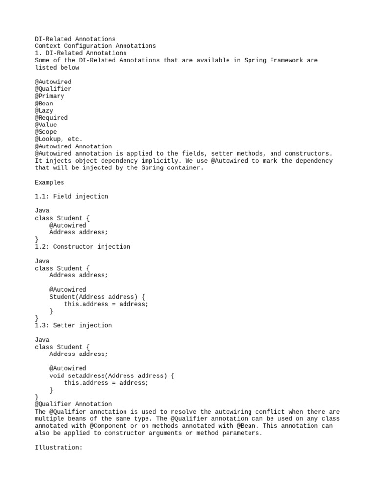 Spring Core Prepapred | PDF | Class (Computer Programming) | Method (Computer Programming)