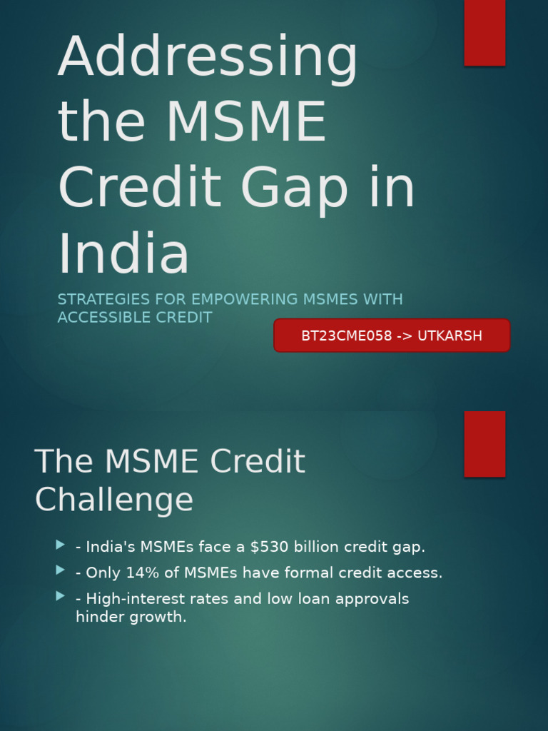 Empowering MSMEs with Accessible Credit | PDF