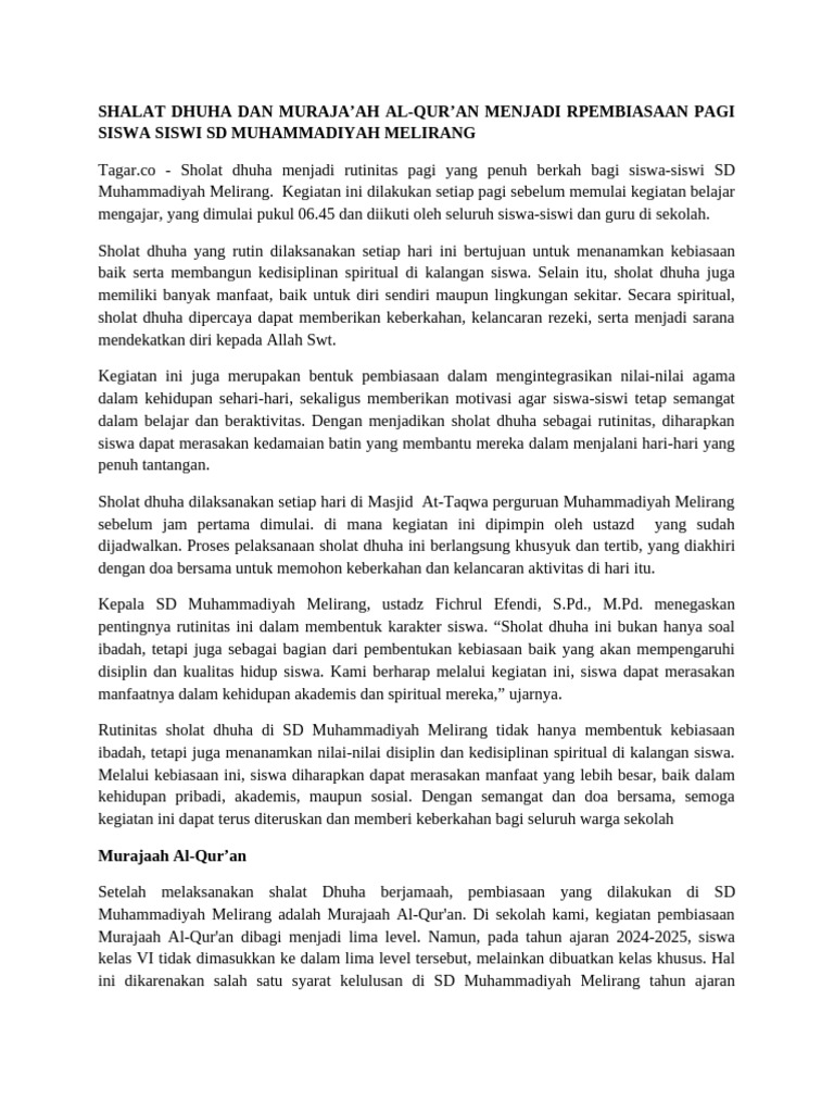 SHALAT DHUHA DAN MURAJA | PDF