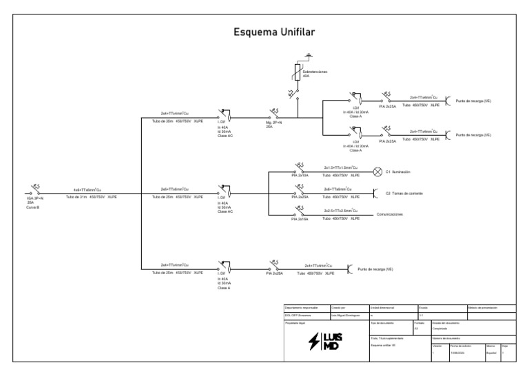 Esquema Unifilar de Instalación VE | PDF
