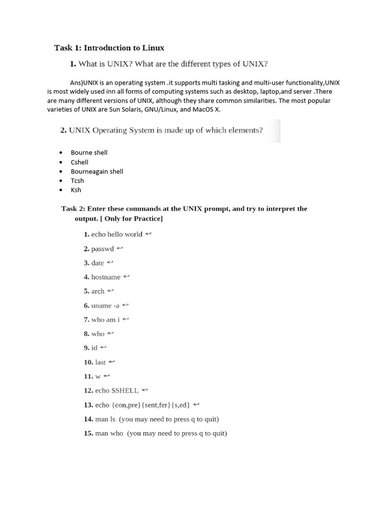Day-1 LINUX - Assignment | PDF