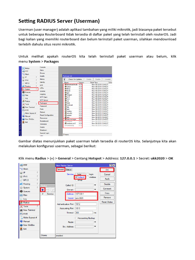 Setting RADIUS Server | PDF