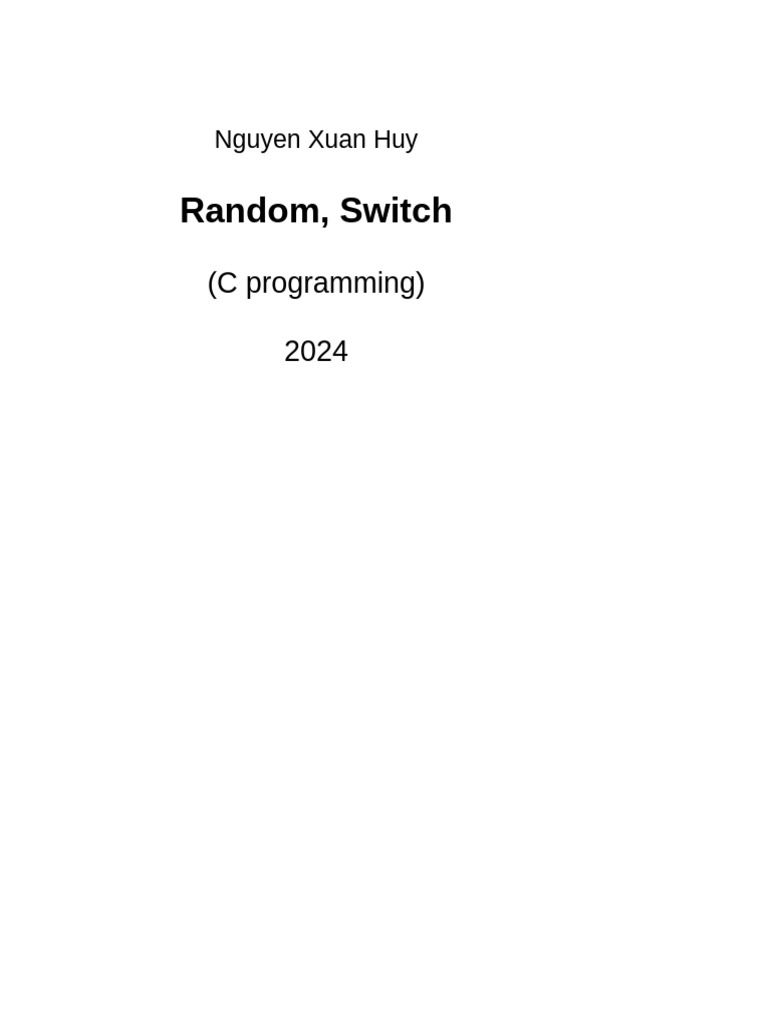 Random Switch | PDF