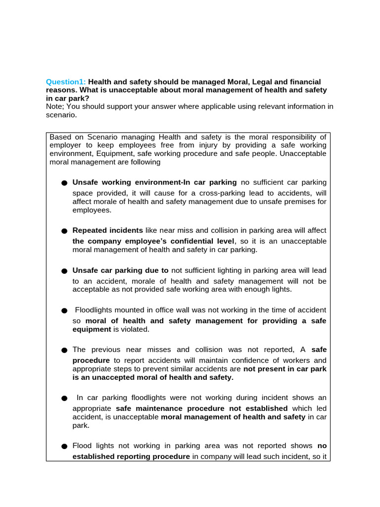Unacceptable Moral Management in Car Park Safety | PDF | Traffic ...