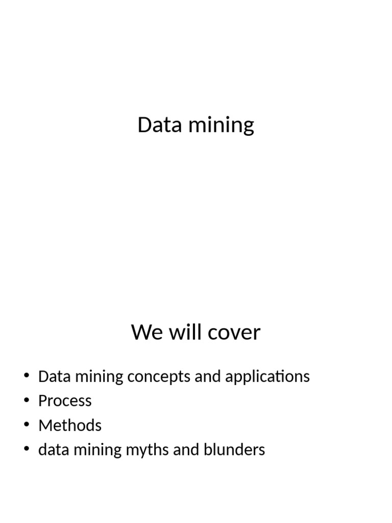 Lecture 7 & 8 Data Mining | PDF | Data Mining | Data