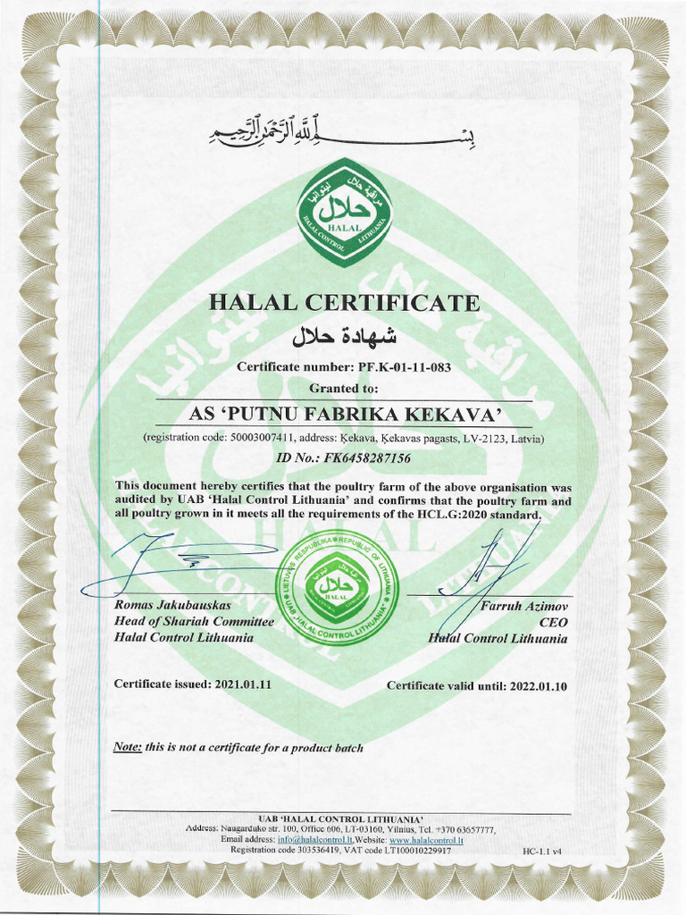 Halal-certificates | PDF
