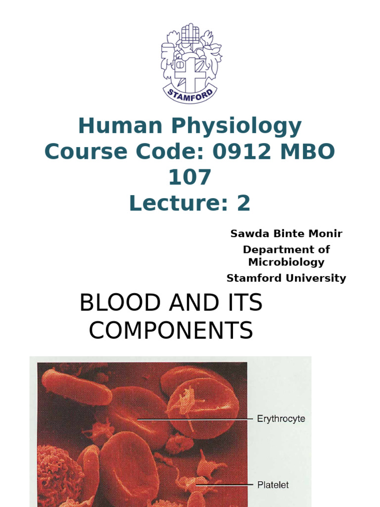 Human-Physiology L2 | PDF | White Blood Cell | Red Blood Cell