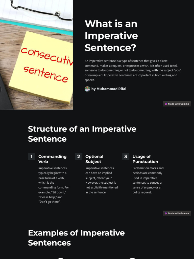 What Is An Imperative Sentence | PDF | Sentence (Linguistics) | Subject ...