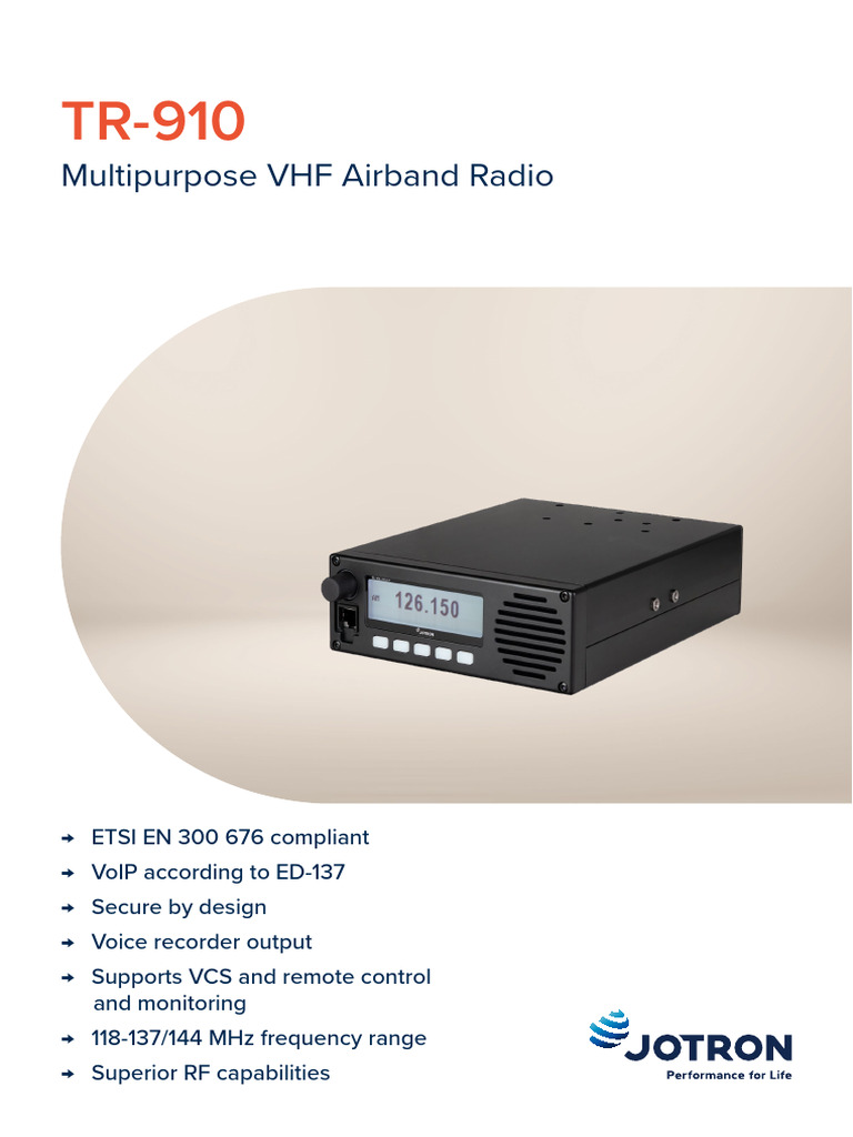 TR-910 VHF Airband Radio Overview | PDF | Radio | Very High Frequency