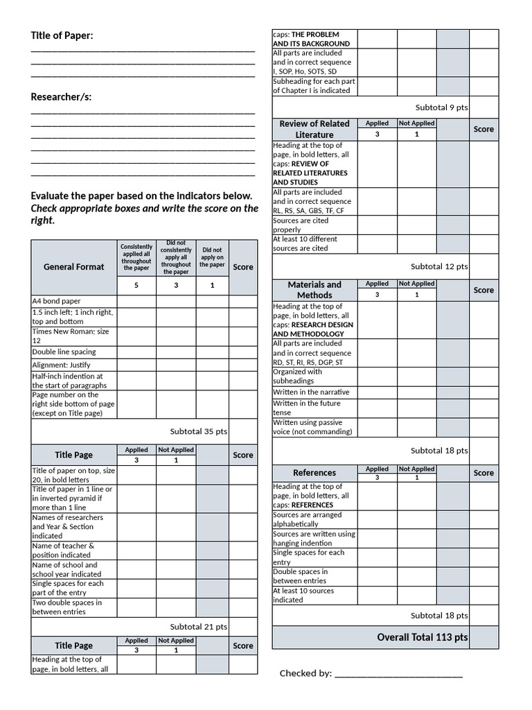 Rubrics Research Pdf