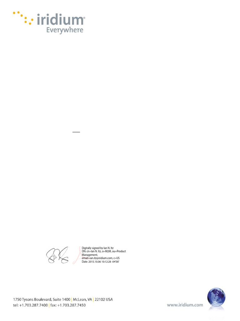 Sirius One LRIT Iridium Solution Certification | PDF | Breach Of Contract
