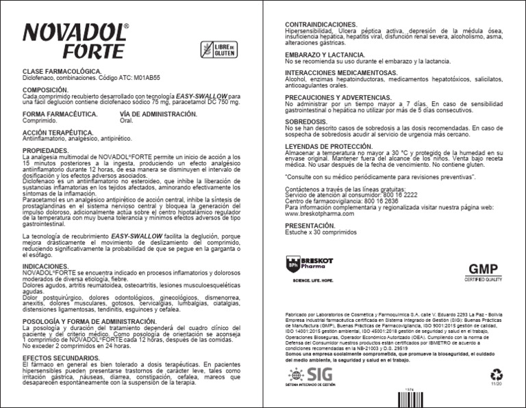 g5sc - Novadol Forte Inserto | PDF | Antiinflamatorio | Analgésico