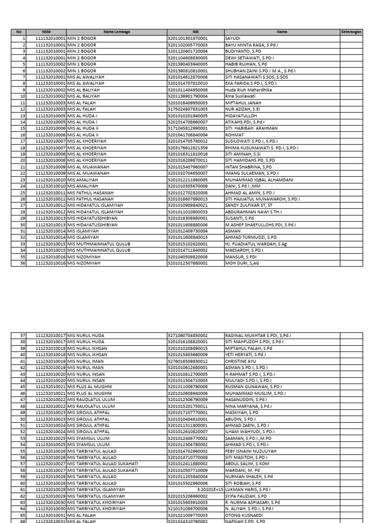 Data Tim Pelaksana Akmi | PDF