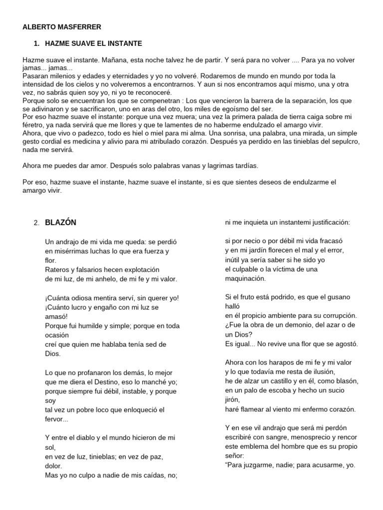 Alberto Masferrer 2 Poemas | PDF