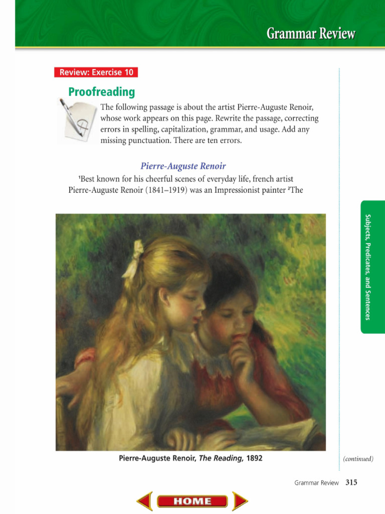 Grammar Review: Proofreading Exercise | PDF