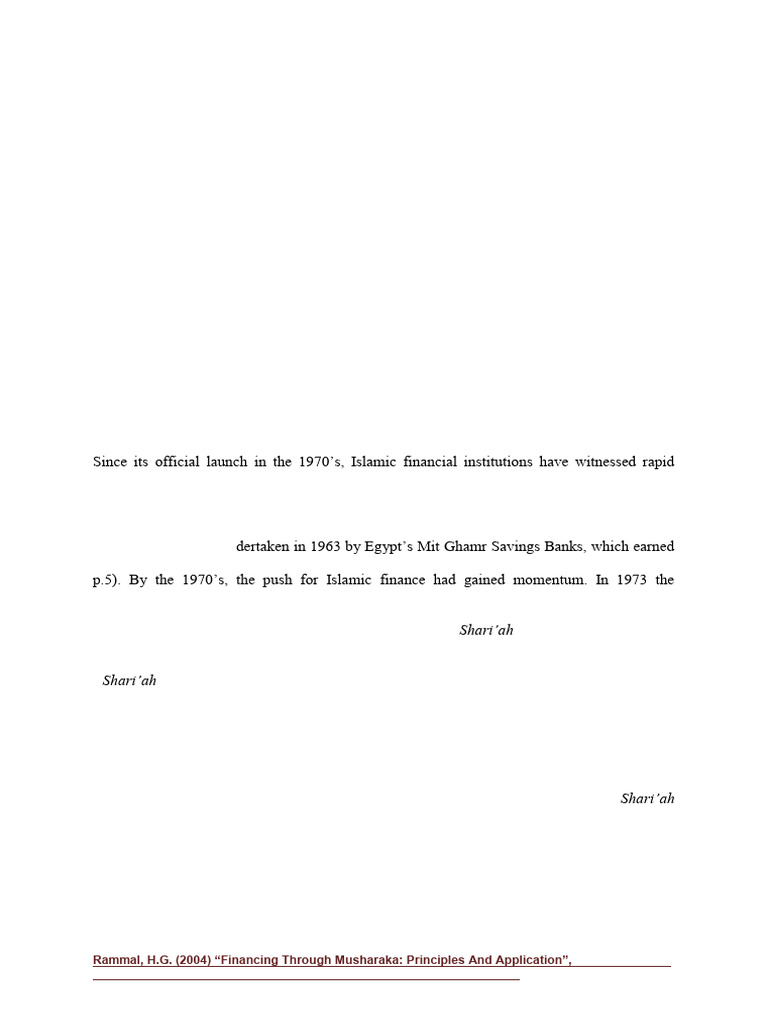 Musharaka Financing Explained | PDF | Islamic Banking And Finance ...