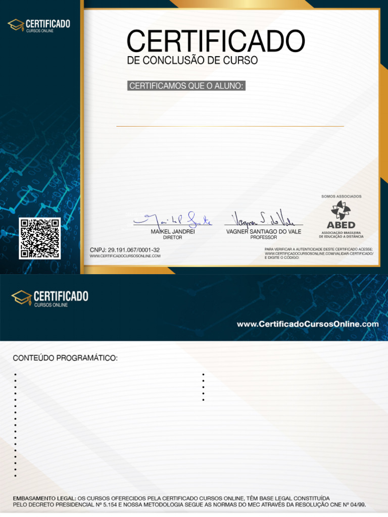 Certificado Curso Excel | PDF