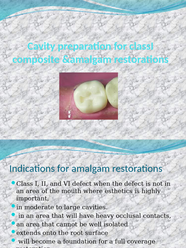 Class I Amalgam & Composite Restoration Guide | PDF | Mouth | Tooth