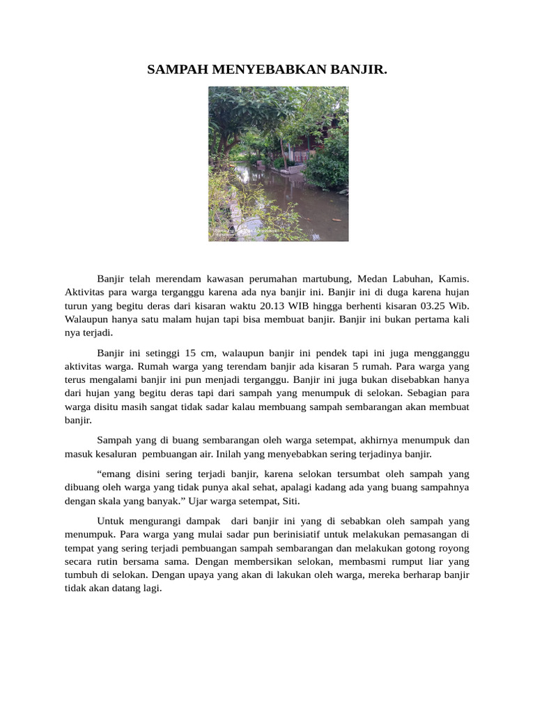 Sampah Picu Banjir di Martubung | PDF