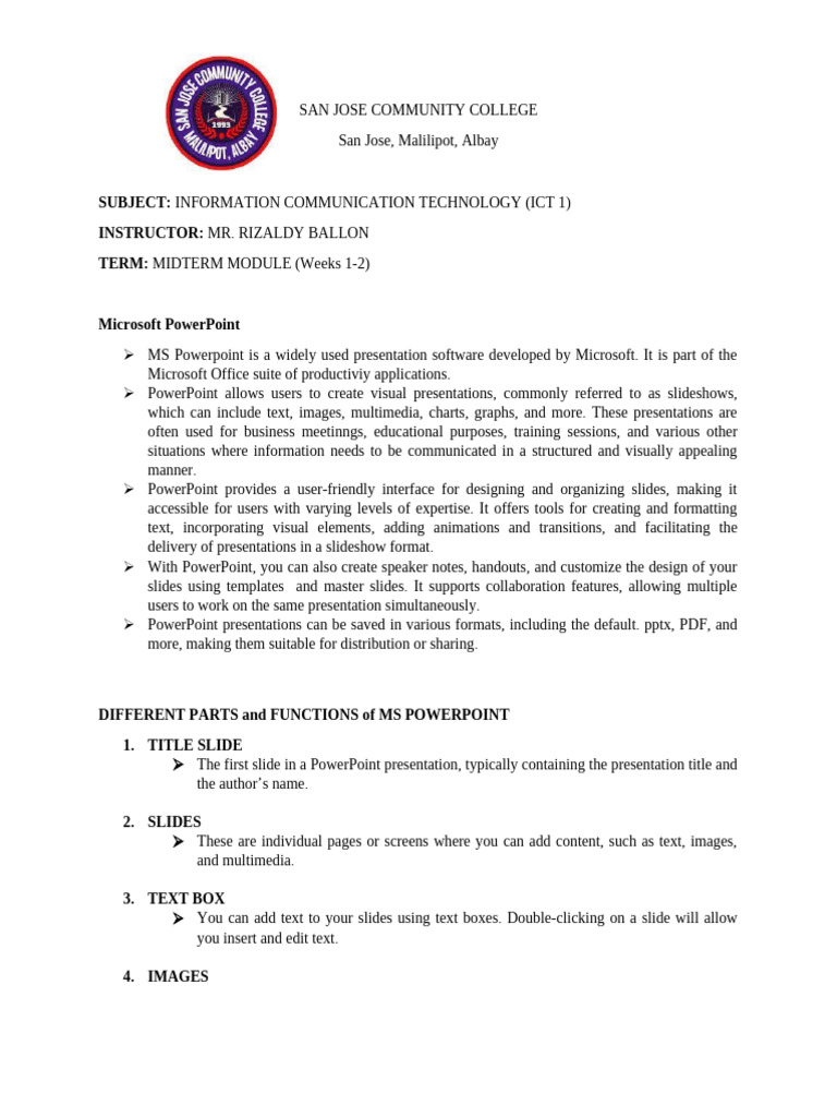 MODULE2-ICT-Copy-1 | PDF | Microsoft Power Point | Multimedia