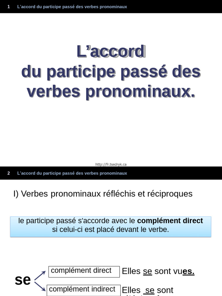 L Accord Du Participe Passe v Pr | PDF | Verbe | Sémantique