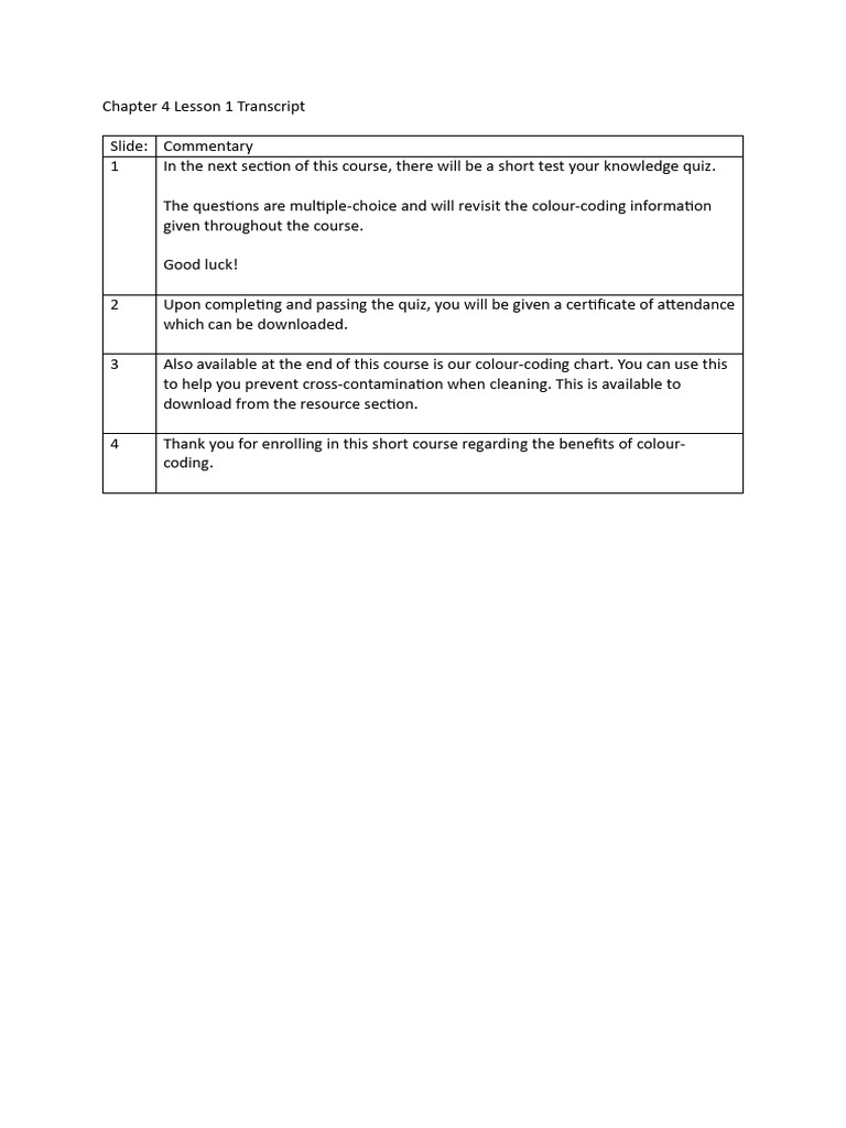 OBupTgDRRoGEcRgVDGLj - Chapter 4 Lesson 1 Transcript | PDF