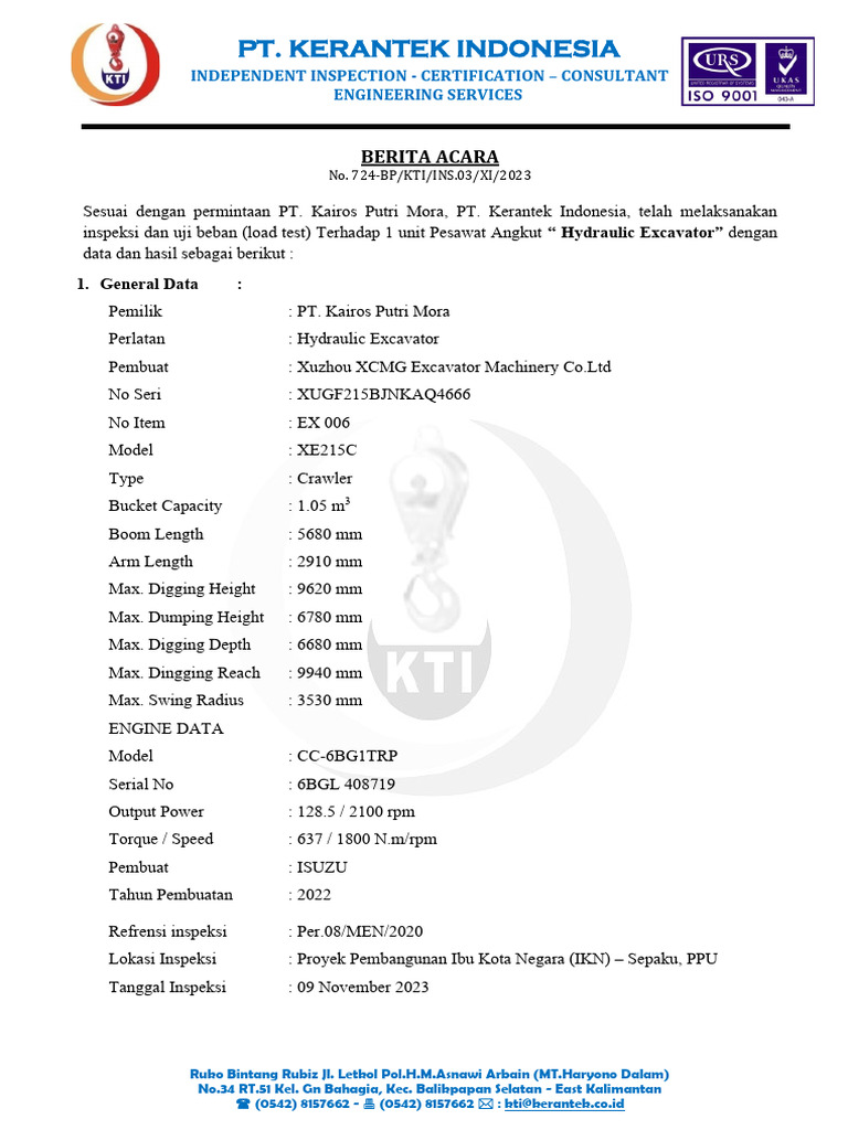 Berita Acara Internal 2024 | PDF