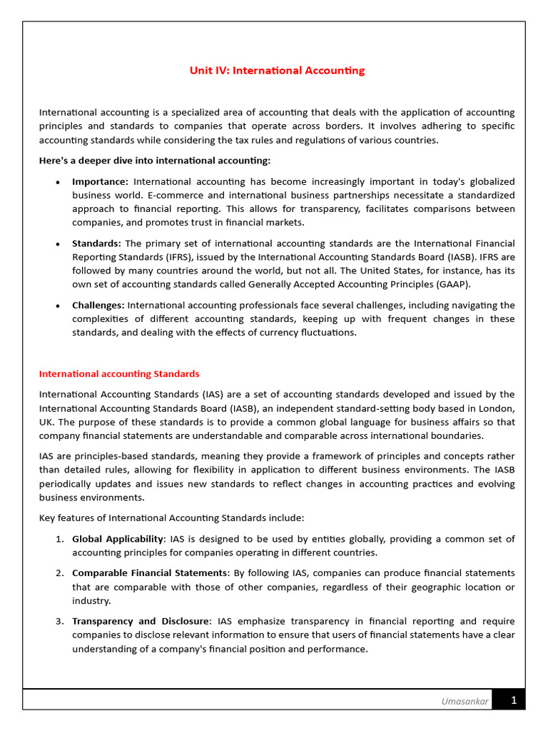 International Accounting | PDF | Taxes | International Financial Reporting Standards