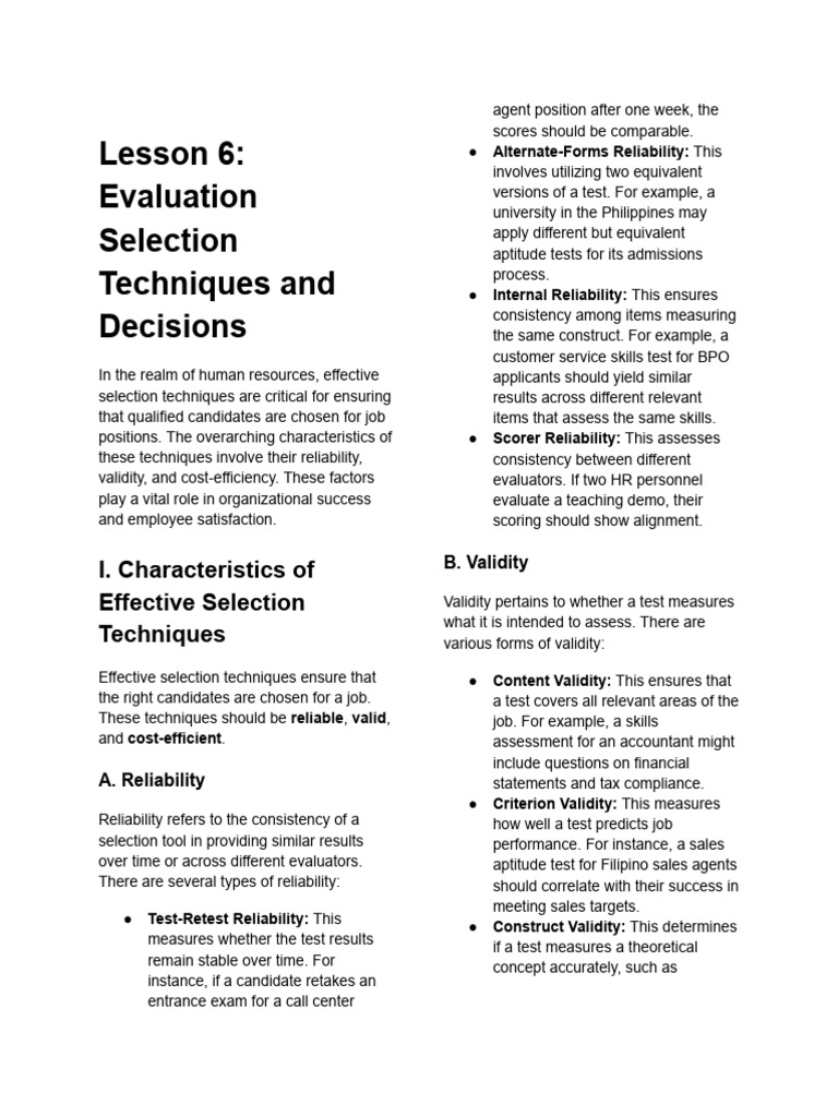 Effective HR Selection Techniques | PDF | Job Satisfaction | Motivational