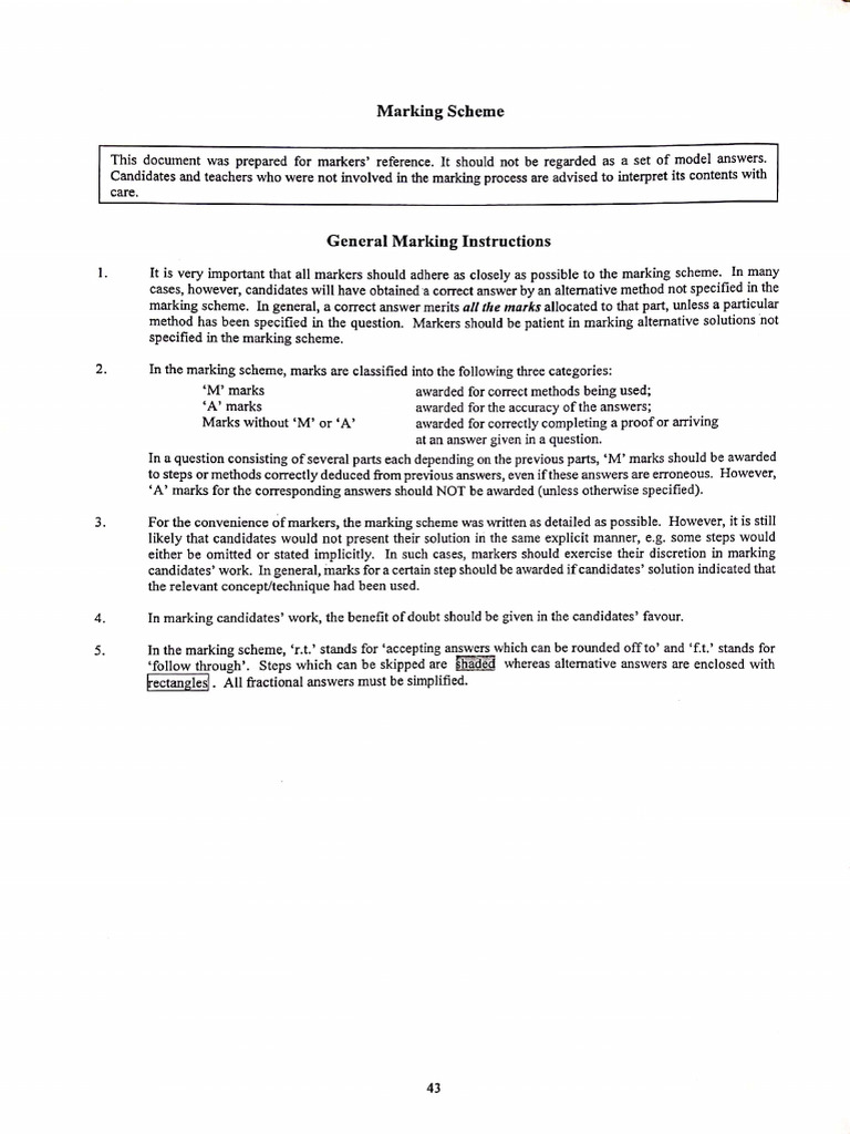 2018 DSE Maths Official Solution | PDF