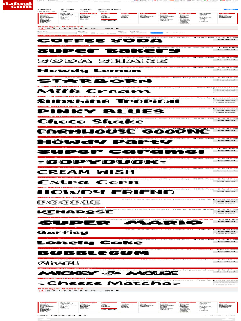 Fancy Cartoon Fonts | PDF | Typefaces | Serif