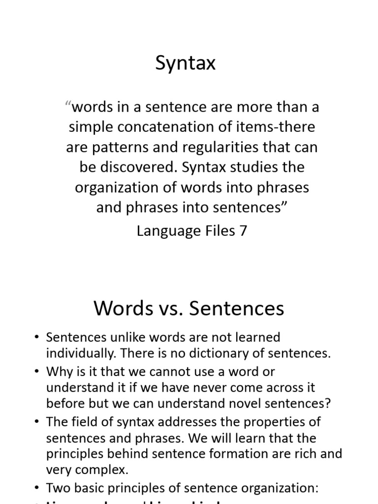 16 Syntax | PDF | Part Of Speech | Human Communication