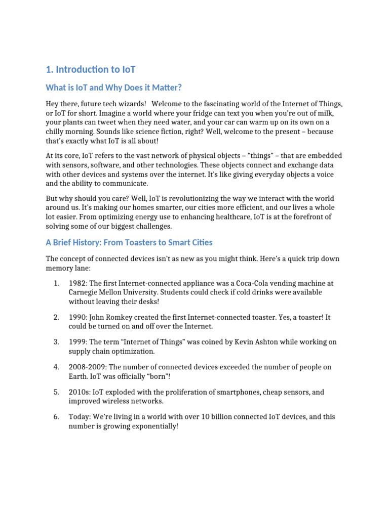 Iot Booklet Introduction | PDF | Internet Of Things | Computing
