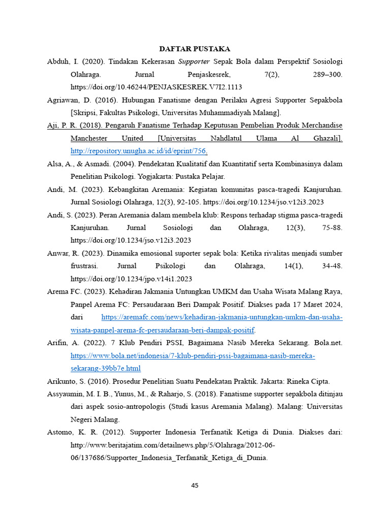 Fanatisme Suporter Sepak Bola di Indonesia | PDF