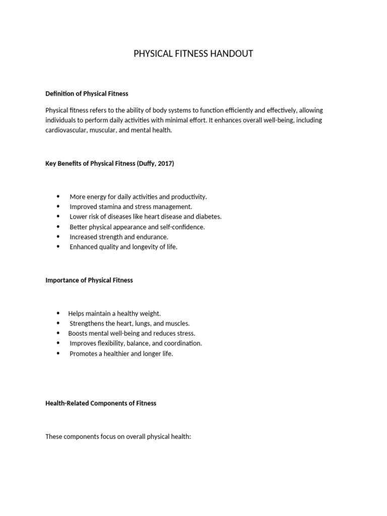 Essential Guide to Physical Fitness | PDF
