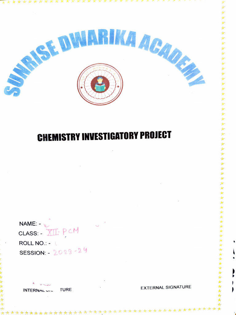 Chemistry Investigatory Project | PDF