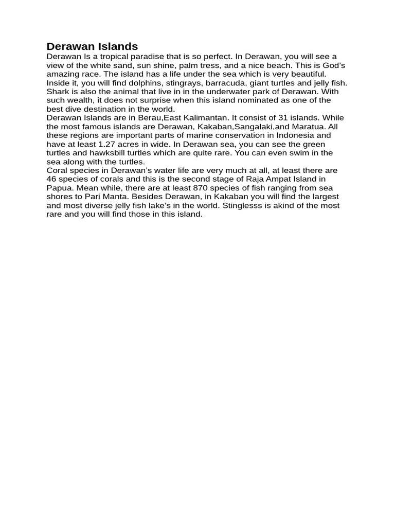 Derawan Islands | PDF
