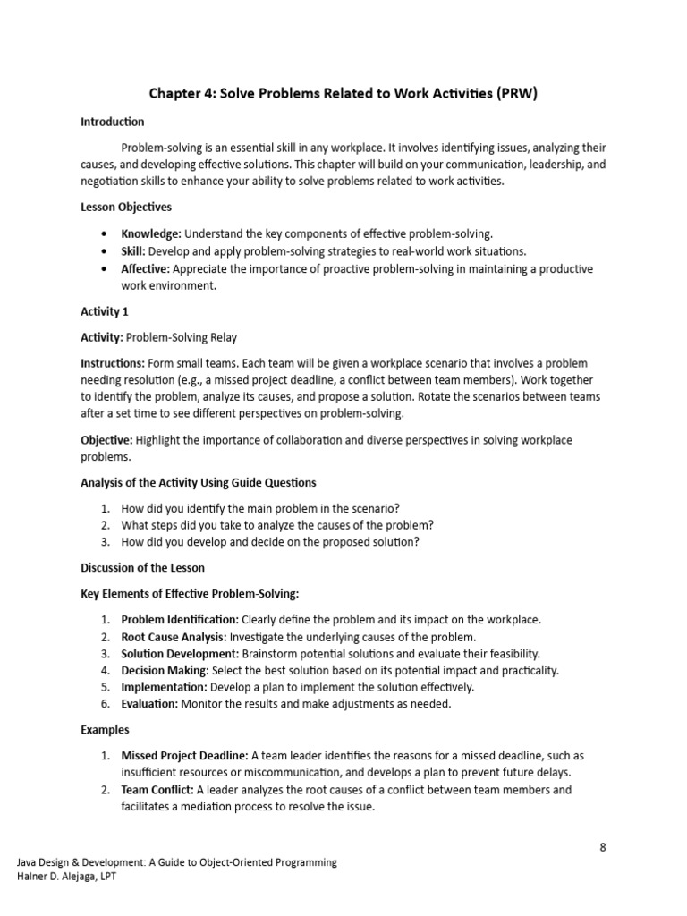 Workplace Problem-Solving Guide | PDF | Behavior Modification | Cognitive Science